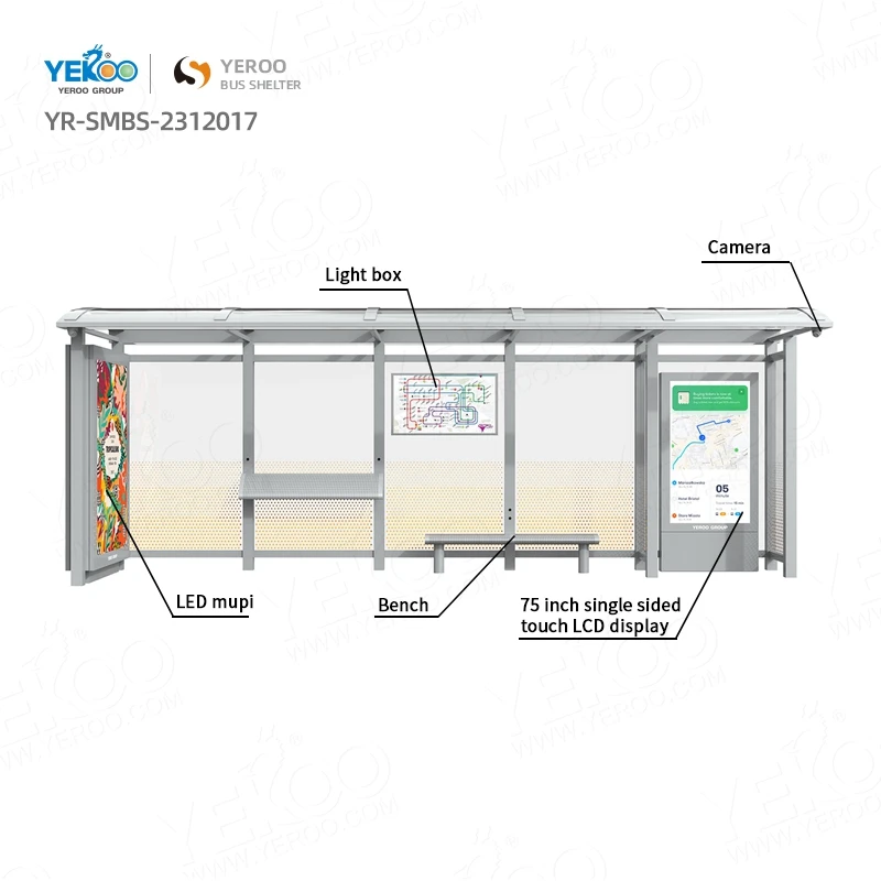 Outdoor Metal Bus Stop Station With Digital Signage Design| Alibaba.com