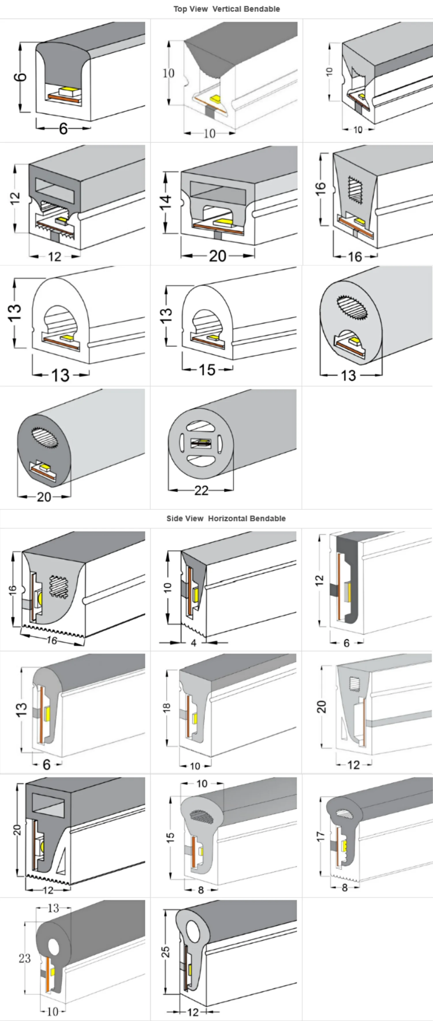 5050 Rgb Suspended Flex Neon Light 12v Ip67 Neon Leds D13 D18 D22 - Buy ...