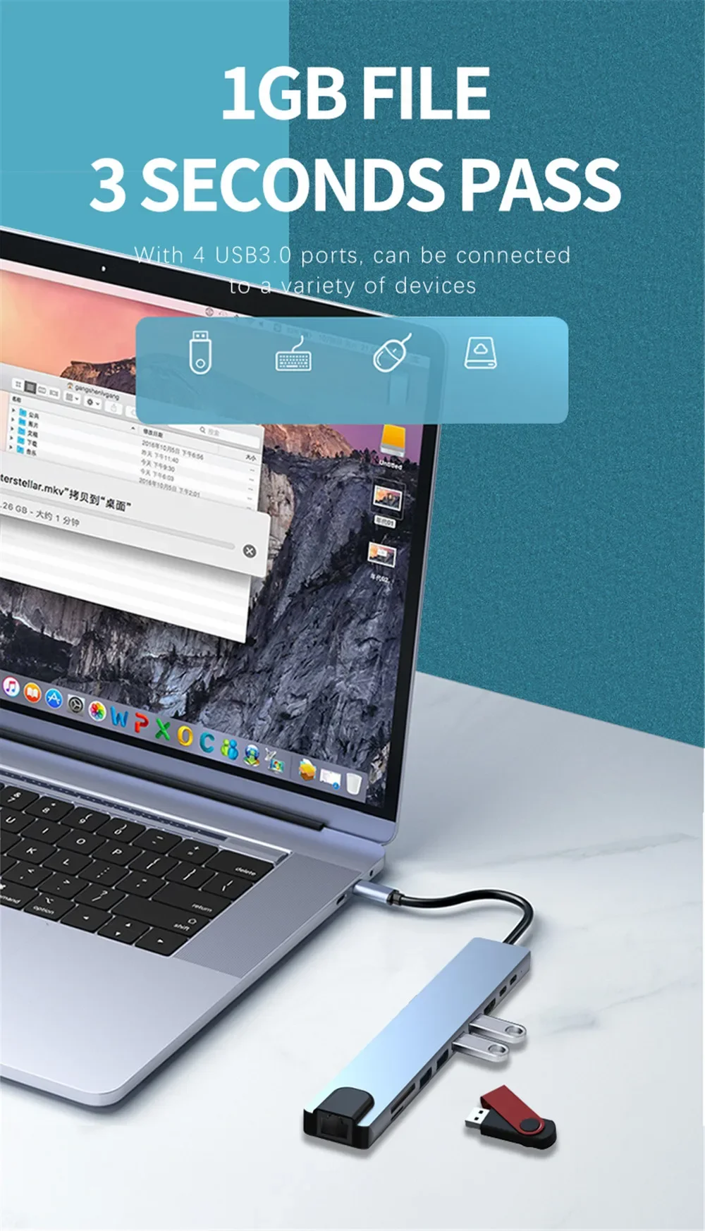 10 In 1 Docking Station Concentrator Usb Hub 2.0 3.0 Adapter Dock Multi ...