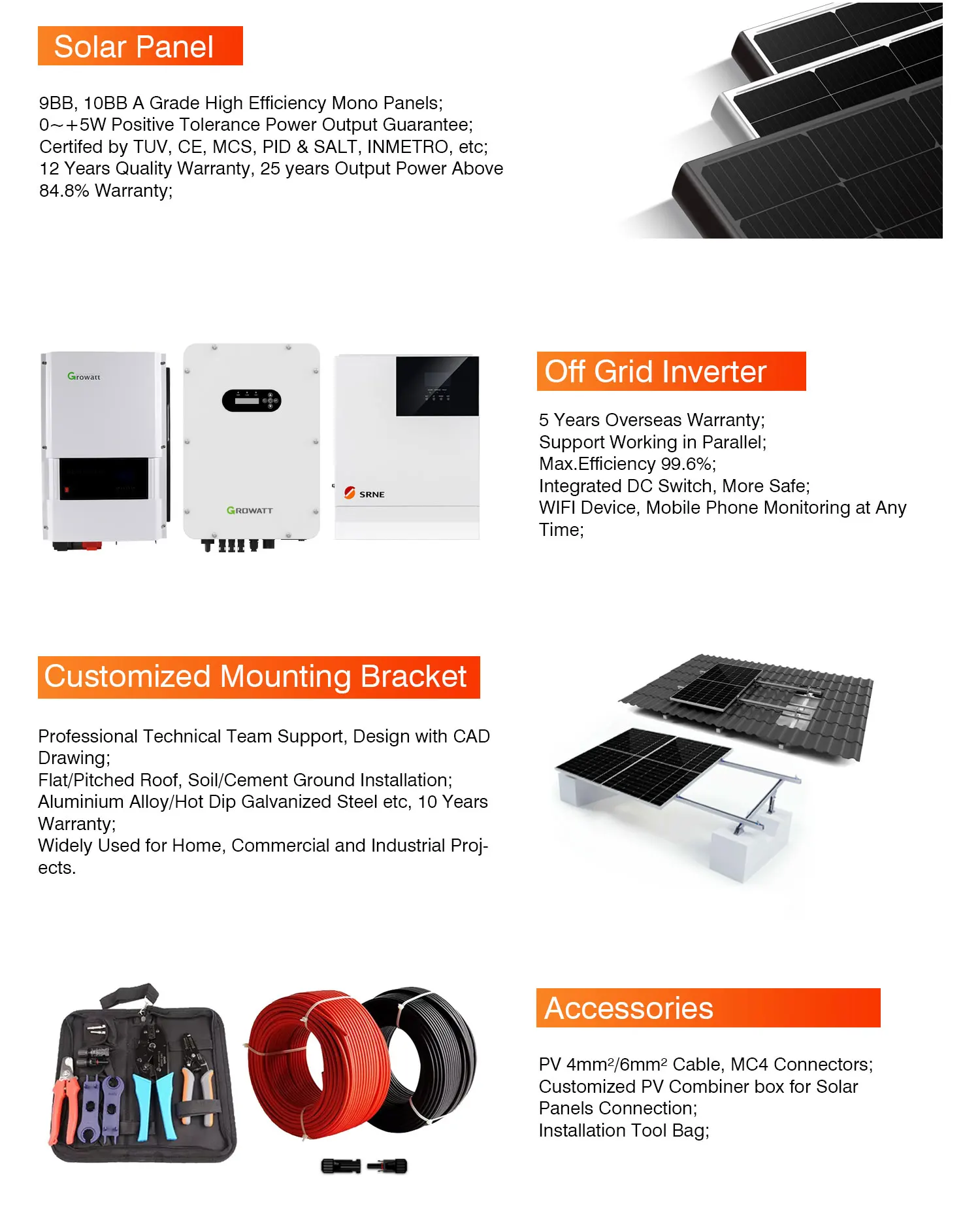 Dah Solar Solar Energy System Home 5kw Complete Off Grid Solar Panel ...