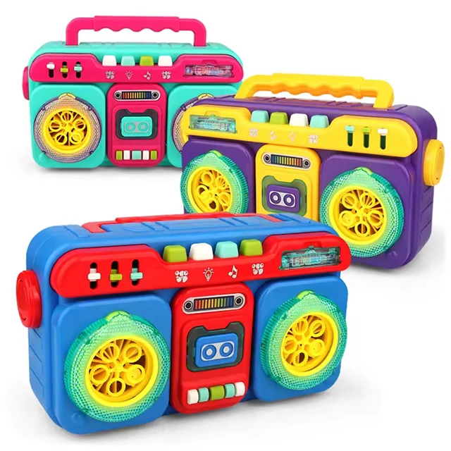 Radio Toy Bubble Machine with Lights Music for Toddlers