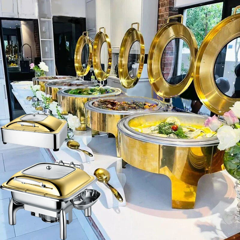 Luxury Gold And Silver Buffetware Chaffing Dish Buffet Food Warmer ...