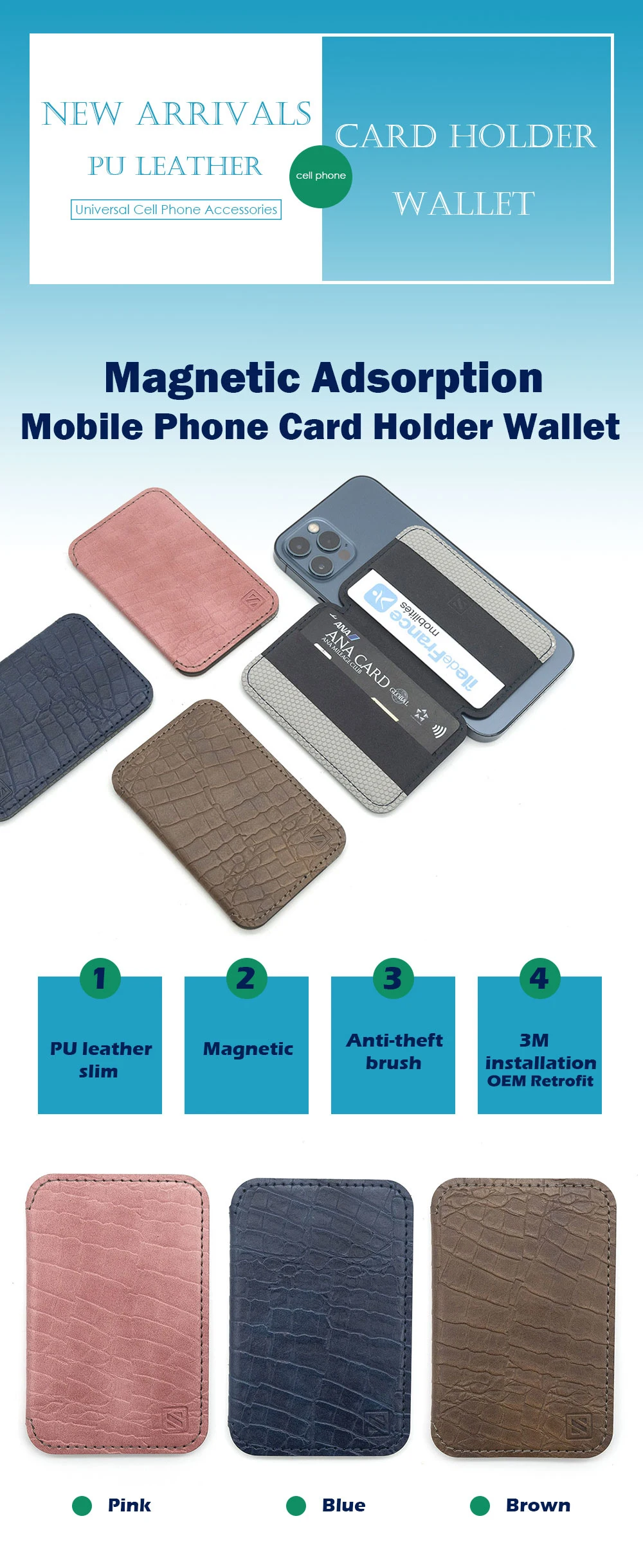 Moft Stand Function Magnetic PU Leather Mobile Phone Wallet Case