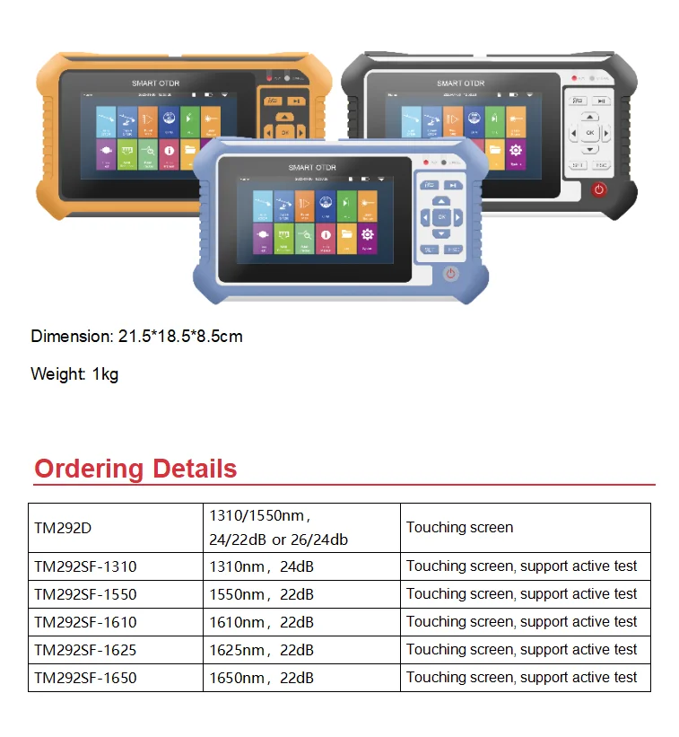 Mini OTDR Tm292 - Smart Fiber Optic Tester for FTTX