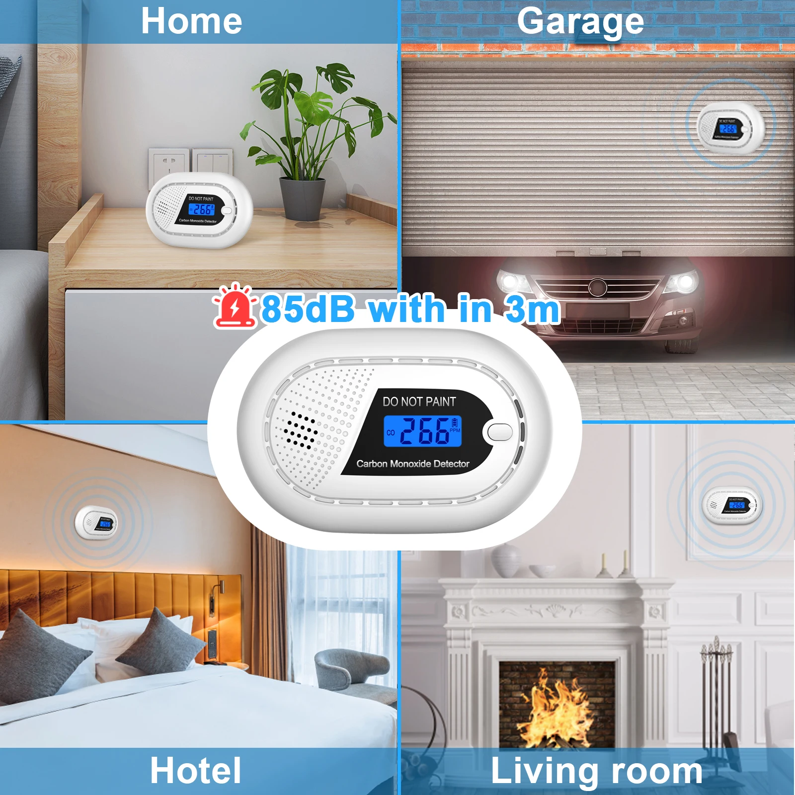 Meet En50291 Co Detector With Digital Display Battery Powered Wireless ...