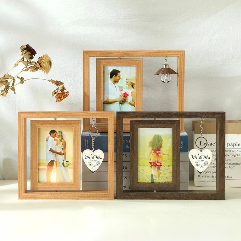 Wholesale Creative Couples Photo Frame Double-sided Cute Rotating Frame ...