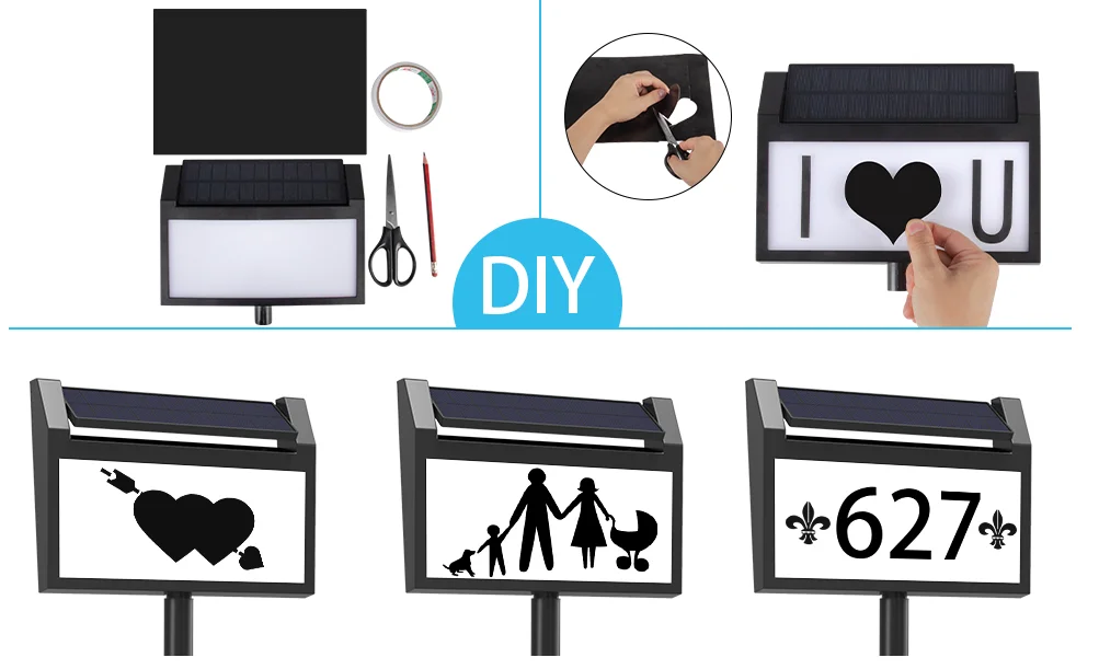 Wall Mounted / In Ground Solar Led Address Sign Plaques For House ...