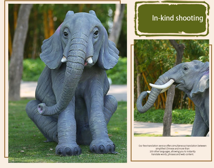 Customize Life Size Resin Elephant Props for Holiday Decor