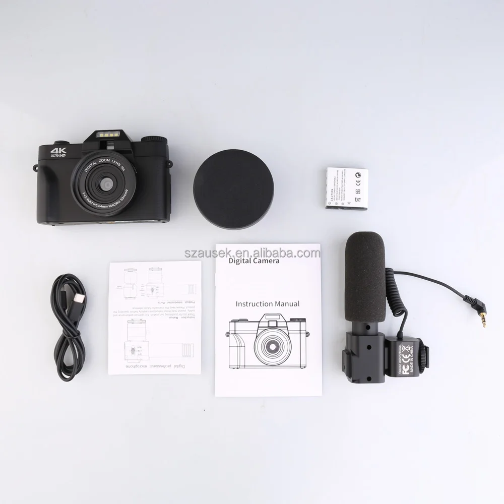 Ausek Portable Auto Focus 4k30fps Video Cameras for Photography