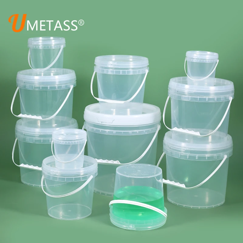 1liter Clear Plastic Buckets Pp Food Grade Snack Milk Tea Candy Pail ...