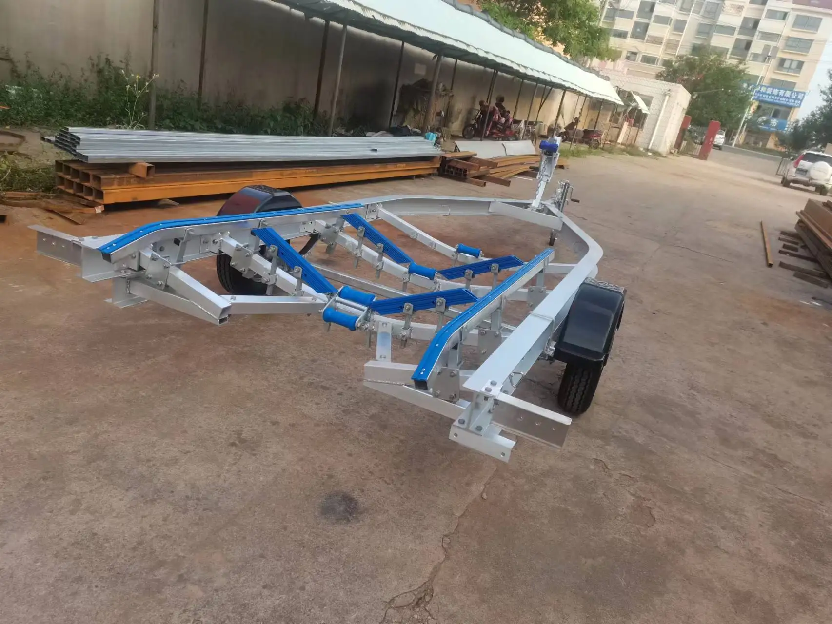 19ft Single Axle Poly Bunks Aluminum Boat Trailer With Vin And Dot ...