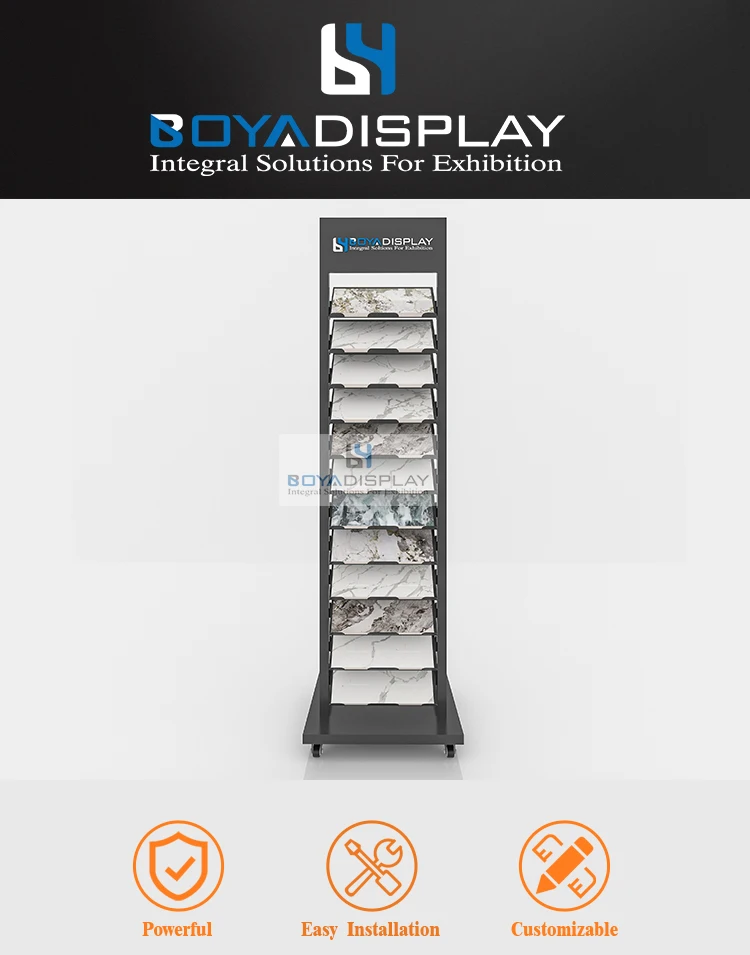 Customized 12 Floors Vertical Ceramic Tile Glass Tile Displays