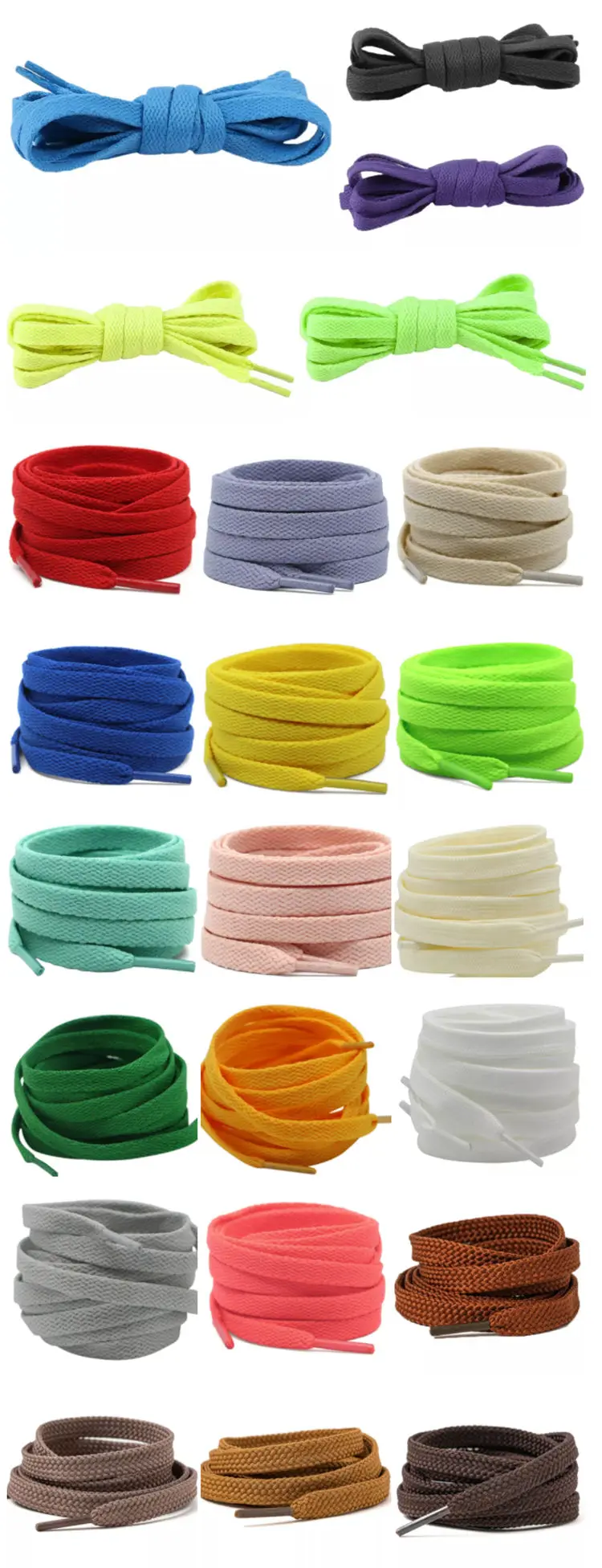 Wholesale Shoestring Shoe Strings Sport Length Cotton Polyester Flat ...