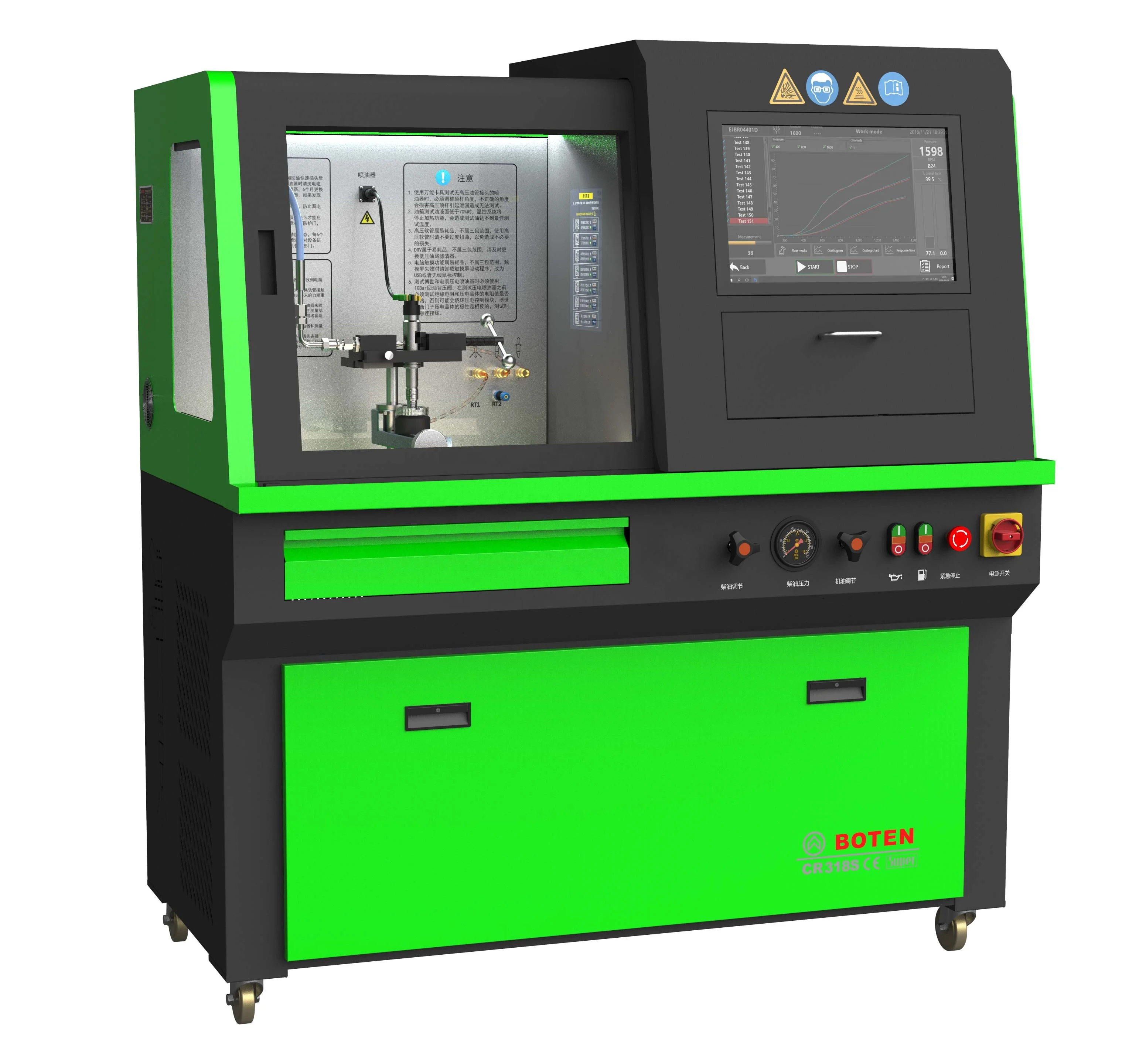 BOTEN CR318S HEUI Injector Testing Bench - Common Rail Fuel Injector ...