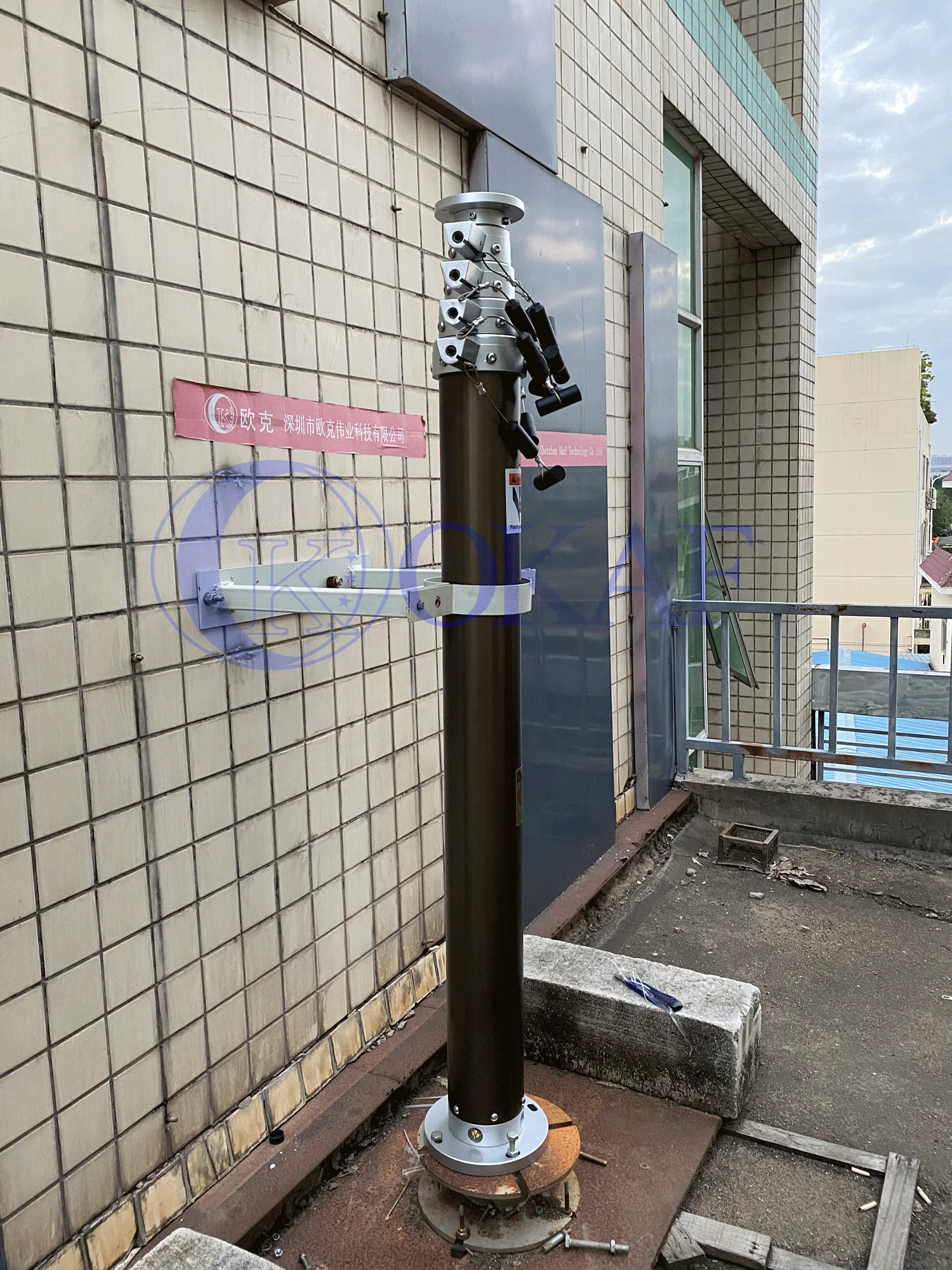12m 40ft Custom Pneumatic Telescopic Pole Self Locking Telescopic Mast ...