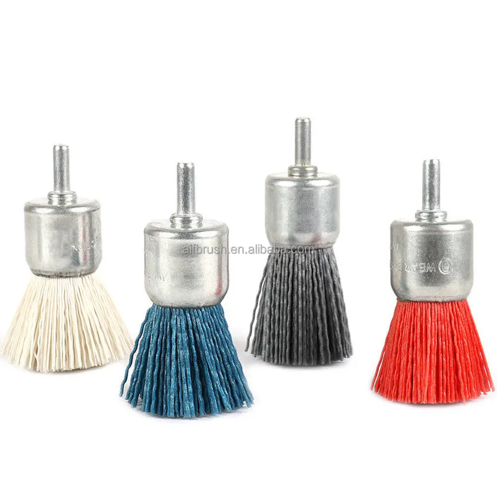 Longer Life 25mm Abrasive Nylon End Brush 6mm Shank For Removing Rust ...