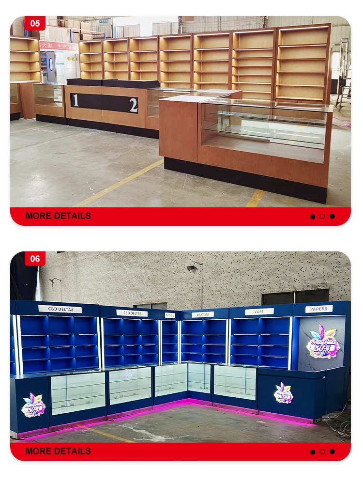 Custom Shop Design Cabinets - Eco-Friendly Smoke Shop Displays