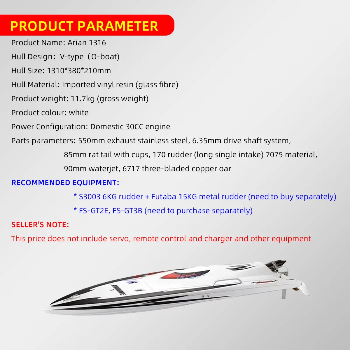 TFL 1316 Model Boat 1.3m Fibreglass & Carbon Fibre RC Petrol Boats RC ...