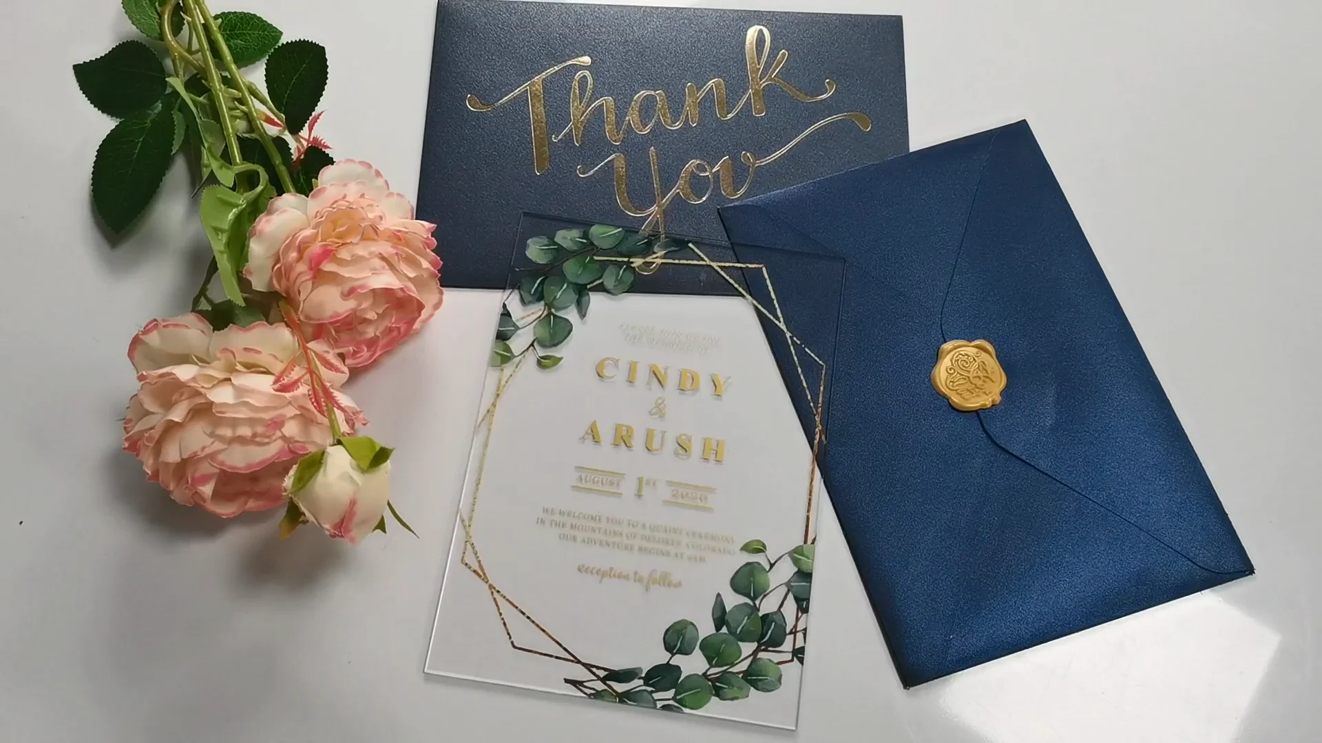 Champagne Luxury Elegant Clear Flower Printed 5x7 Inch Invitaciones De ...