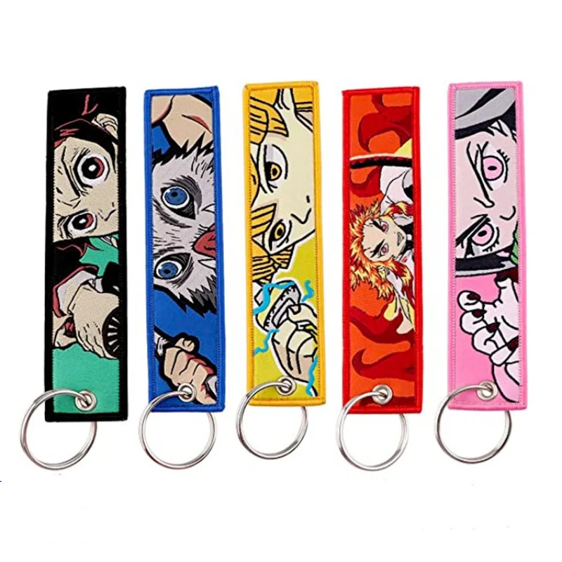 Embroidery Key Tag Japanese Anime Cool Motorcycles Cars Backpack ...