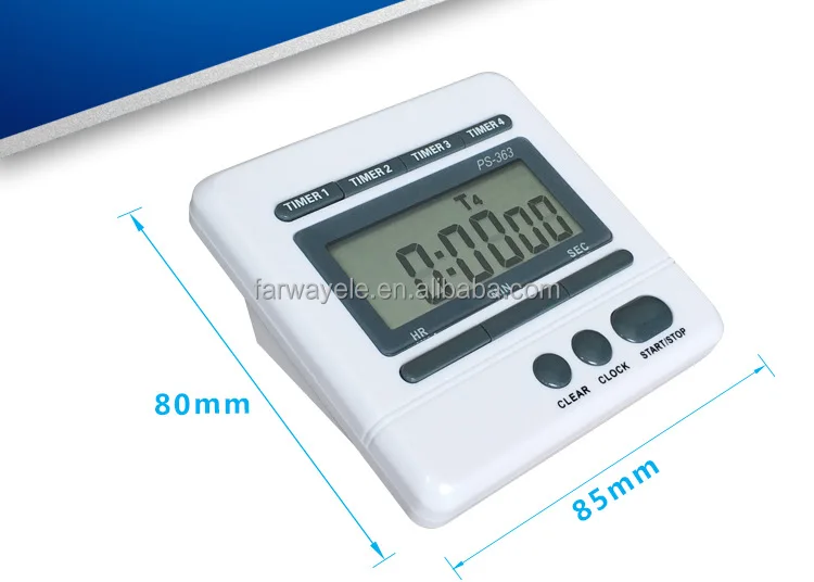 4 Group White Digital Timer with 100h Clock Eco-Friendly Plastic Mini ...