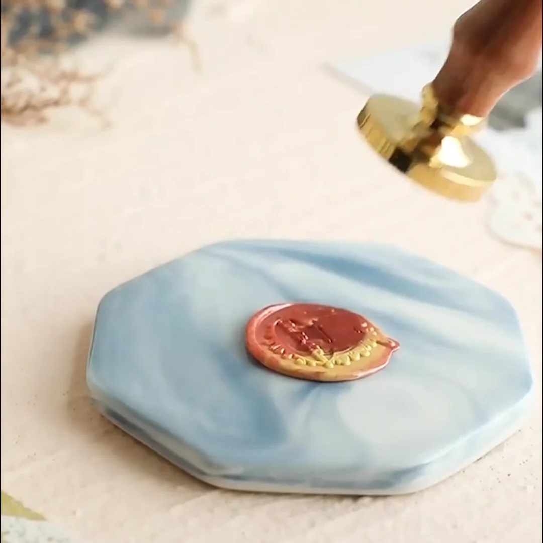 Custom Stamps Wax Seal Green Box Kit Detachable Stamp Scepter Spoon Set ...