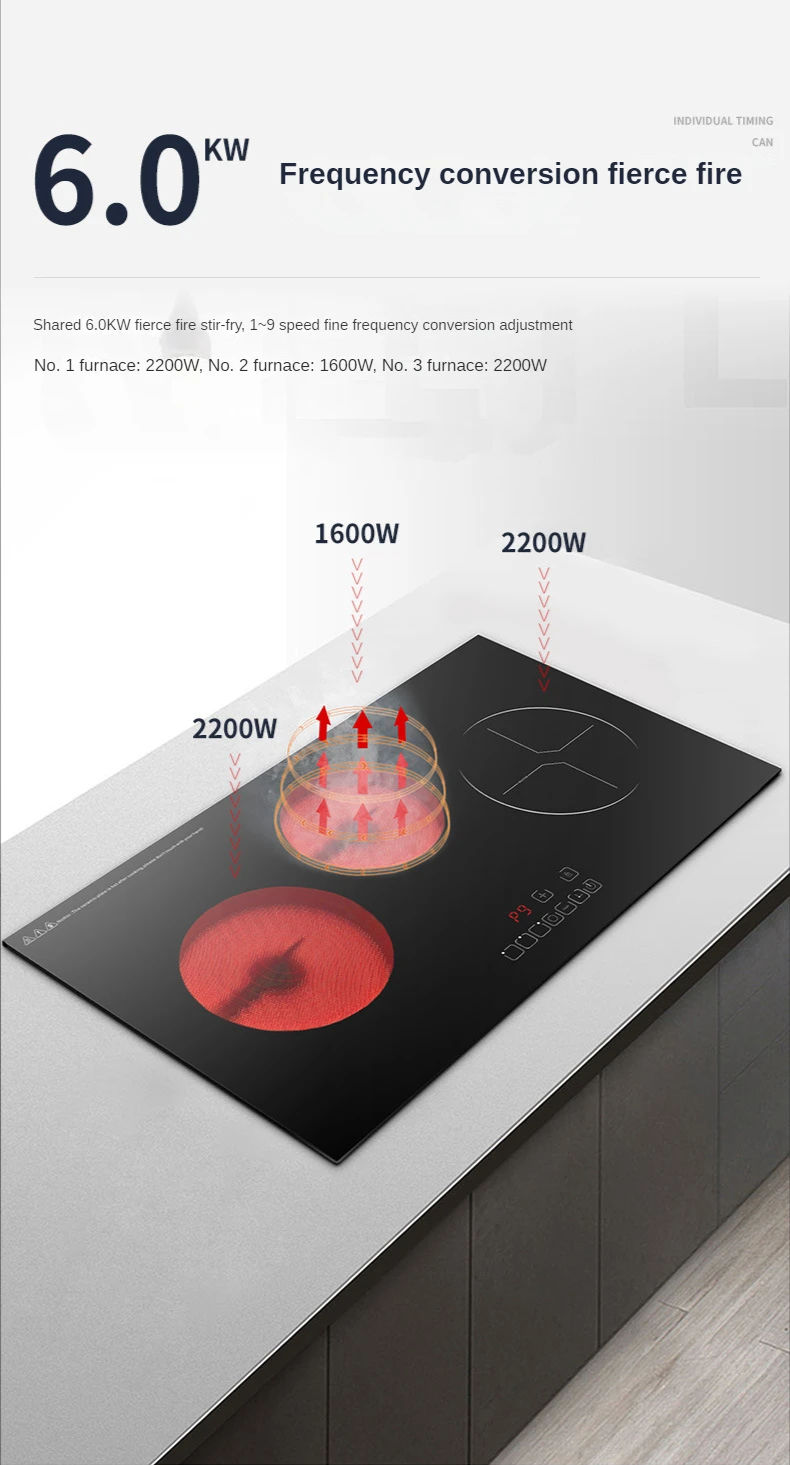 Built-in 3-Burner Induction Cooker Electric Stove