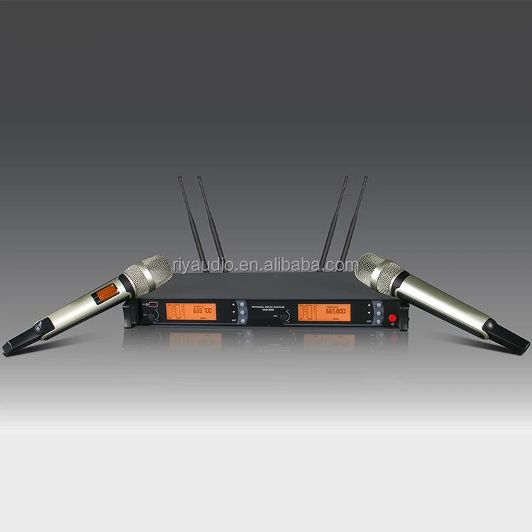 Skm-9000 Professional Wireless Microphone System Uhf With 2 Channels Wireless Karaoke Microphone ...