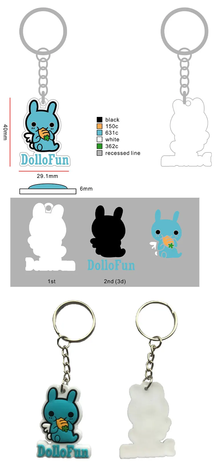 Pvc Anime Keychain Cartoon Double Side Key Ring Figure Key Chain Cute ...