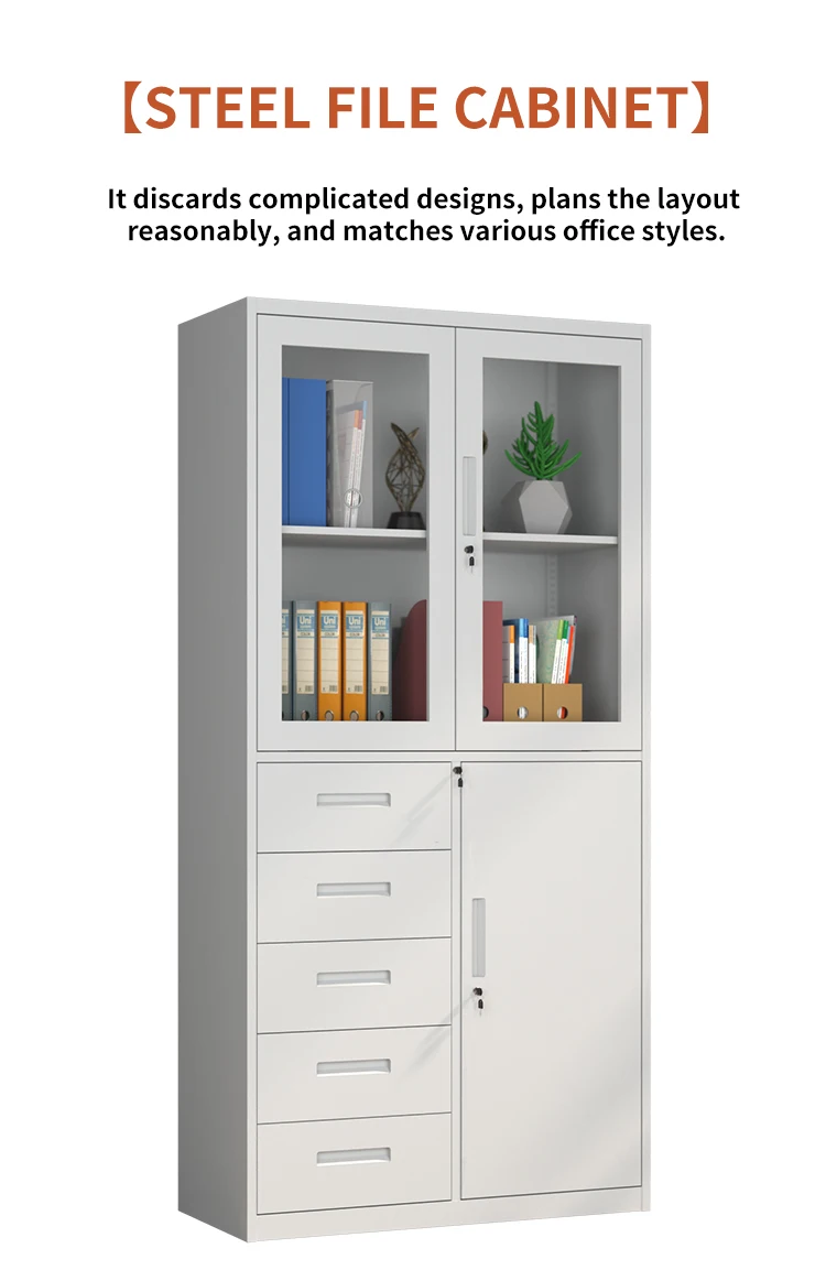 Bulk Filing Cabinet and Office Glass File Cabinet with Lockable Doors ...