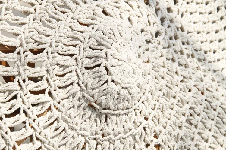 Luxury Outdoor Furniture Wooden Cotton Rope Woven Folding Garden ...