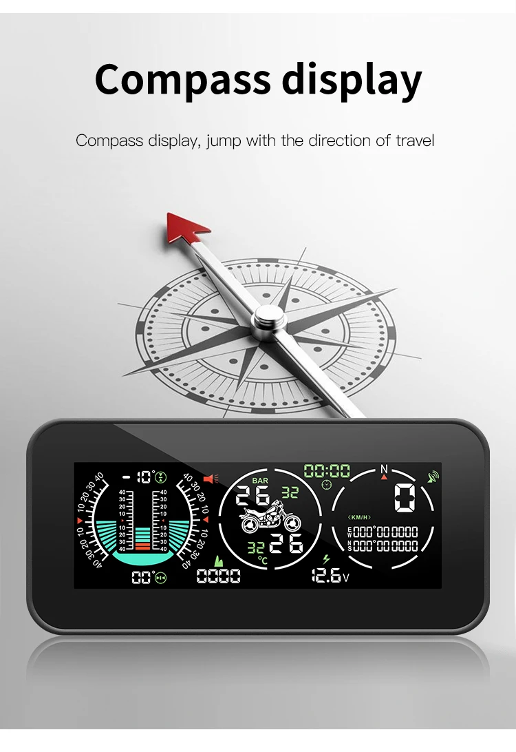 Universal Motorcycle GPS Speed Altimeter Compass for Offroad