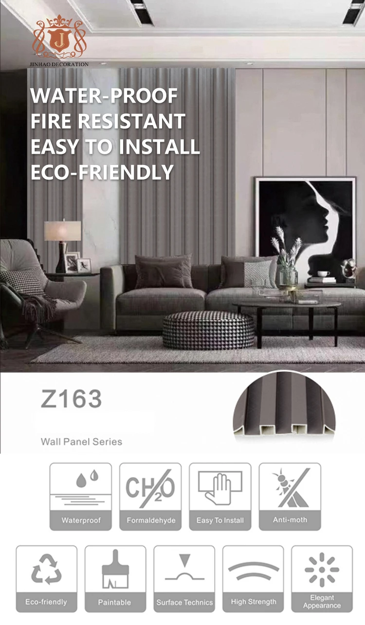 Bamboo Charcoal Fiber Extrusion 1220*2440*5/8mm Interior WPC Fluted ...