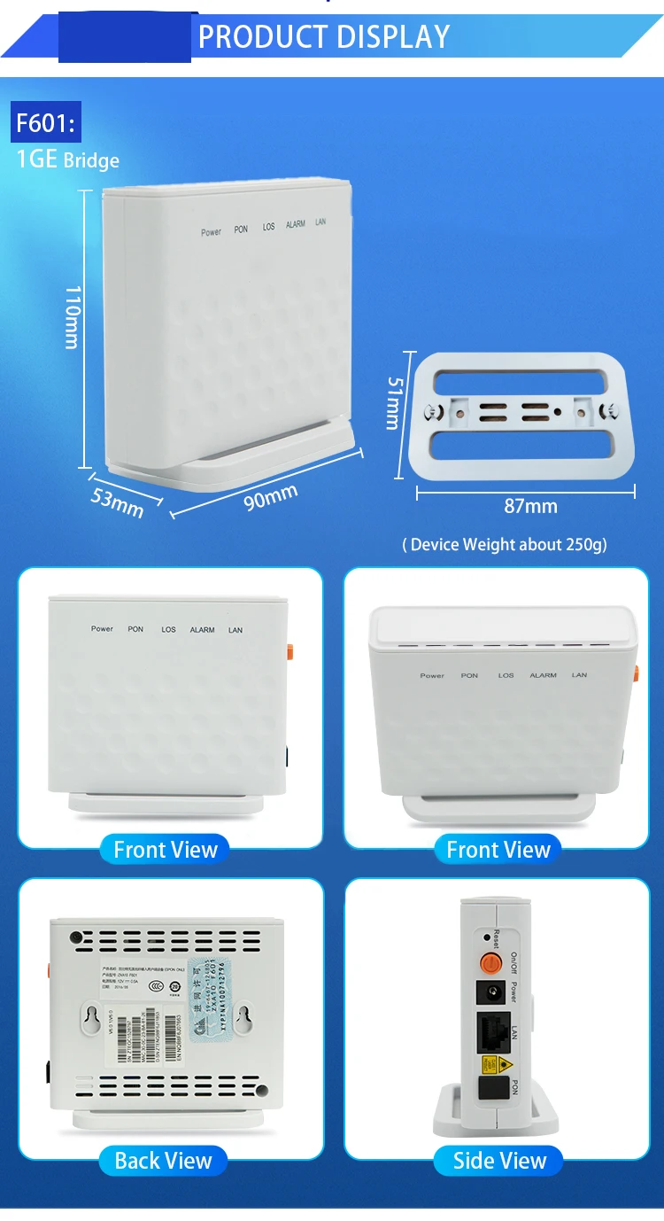 F601 V6.0 ONT Modem 1GE F601 EPON GPON ONT F401 GEPON Router Modem with ...