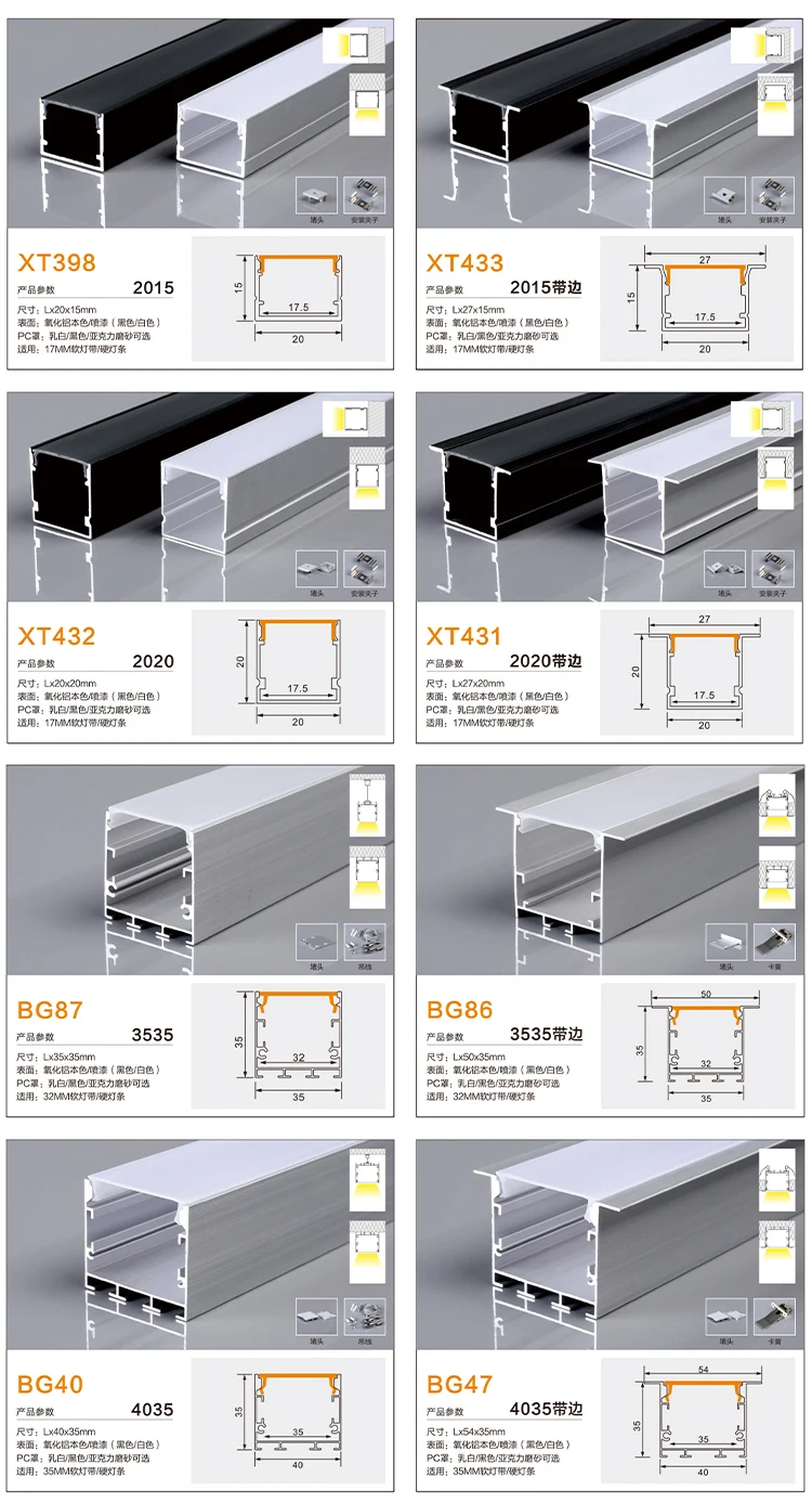 16*16mm LED Profile Diffuser - Aluminum for Kitchen Cabinets