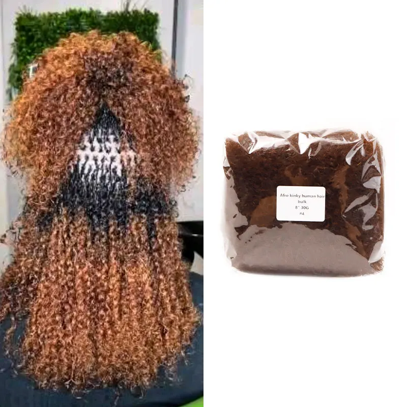 Brown Color #4 Rasta Hair Dreadlocks Afro Kinky Bulk Human Braiding ...