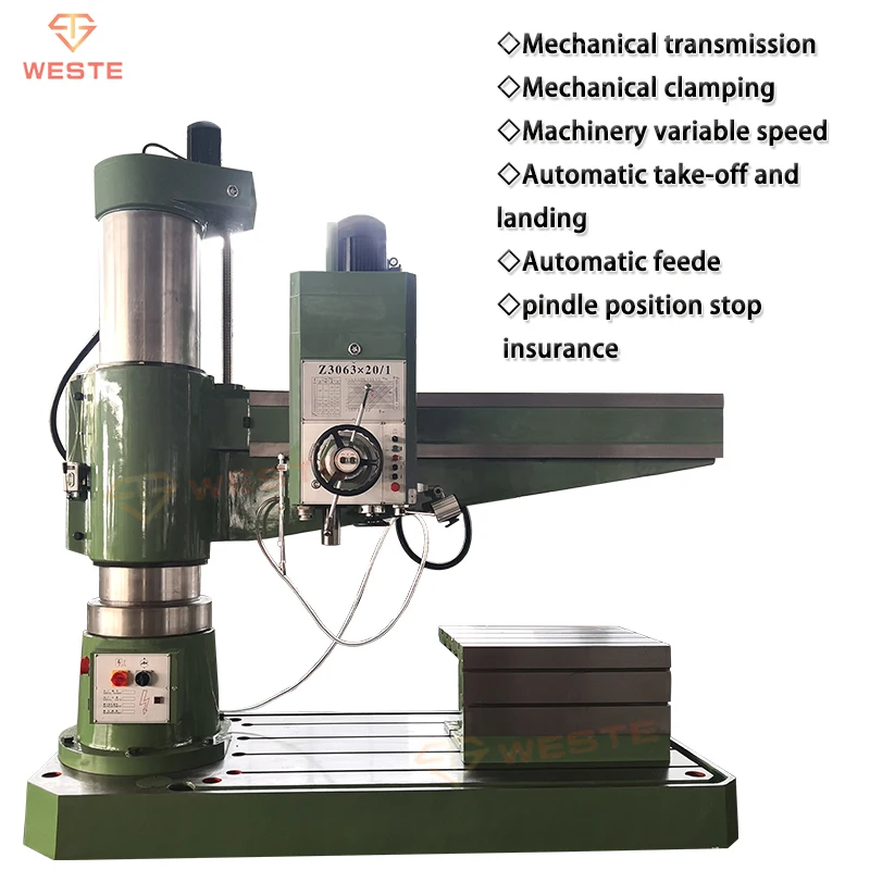 Big Diameter Borehole Rocker Arm Drilling Machine Z3063 Double Column ...