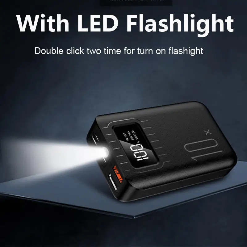 Power Bank with Flashlight - High Capacity & LED Display