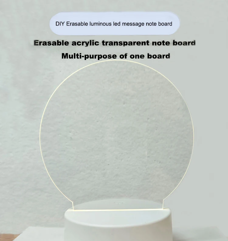Boce 2023 Portable Acrylic Notebook Board - Erasable & DIY LED Nightlight