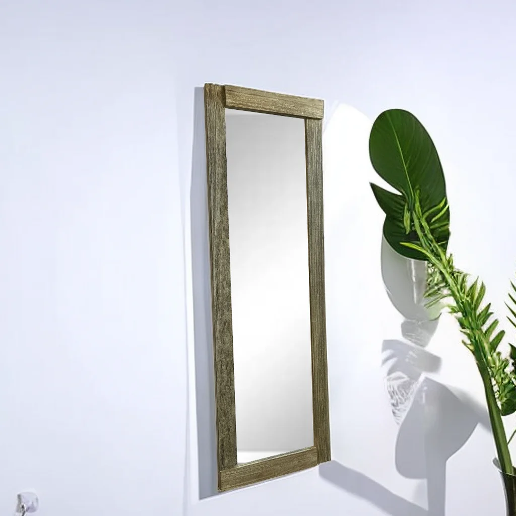 Large Vintage Rectangular Wood Framed Wall Mirror Antique Decor For ...