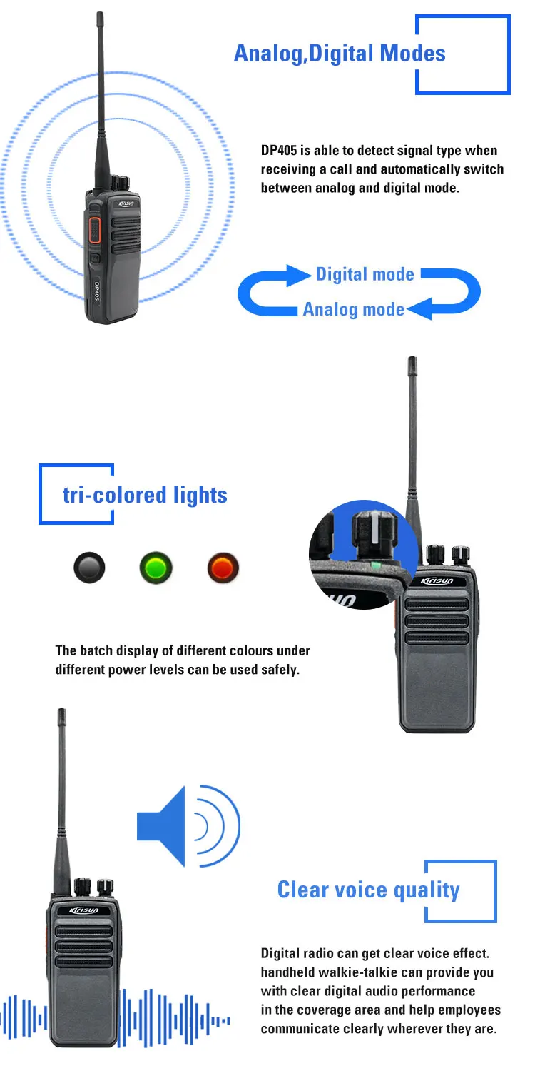 Original Kirisun DP405 DMR digital radio VHF UHF DMR long range walkie talkie - GoldSupplier