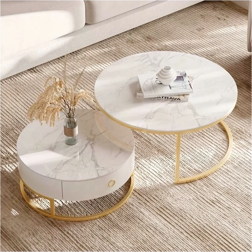 Modern Luxury Wood And Coffee Table Living Room Furniture Sets Metal ...