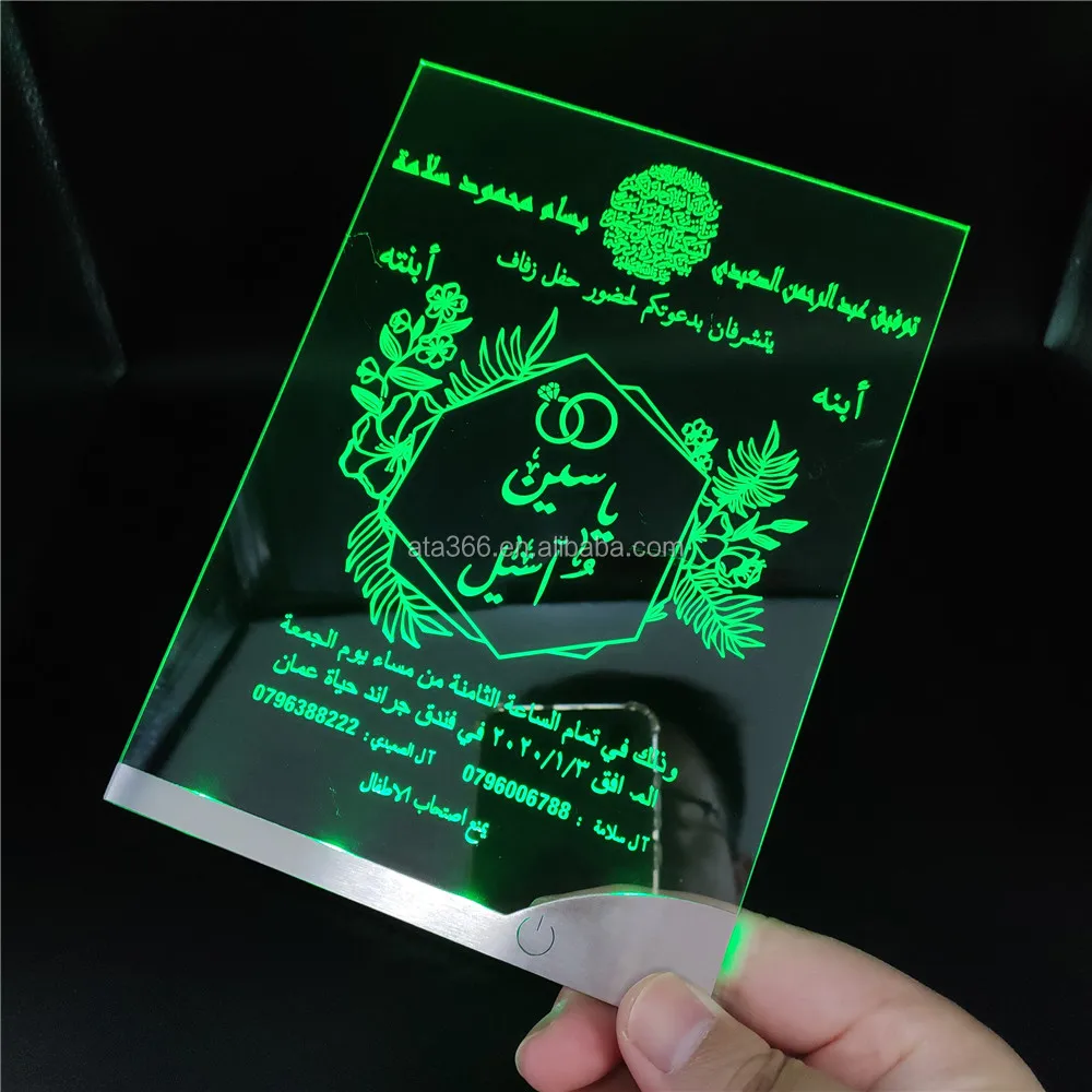 4 New Led Luxury Design Invitation Card Wedding Custom Print Wedding ...