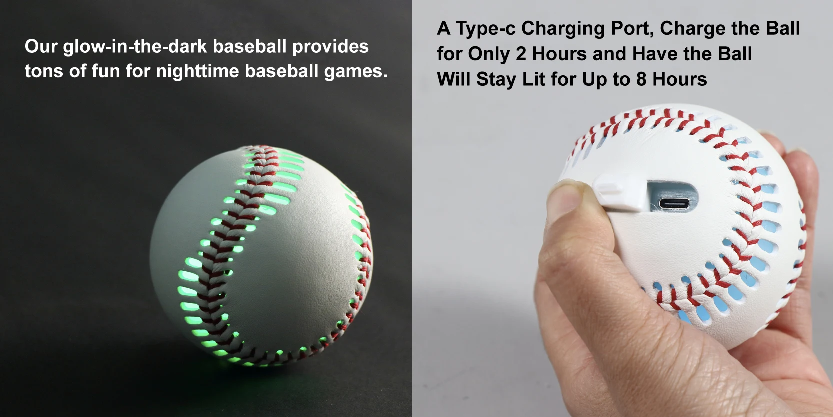 Glow in Dark Baseball LED Light up Balls - Ultimate Nighttime Game