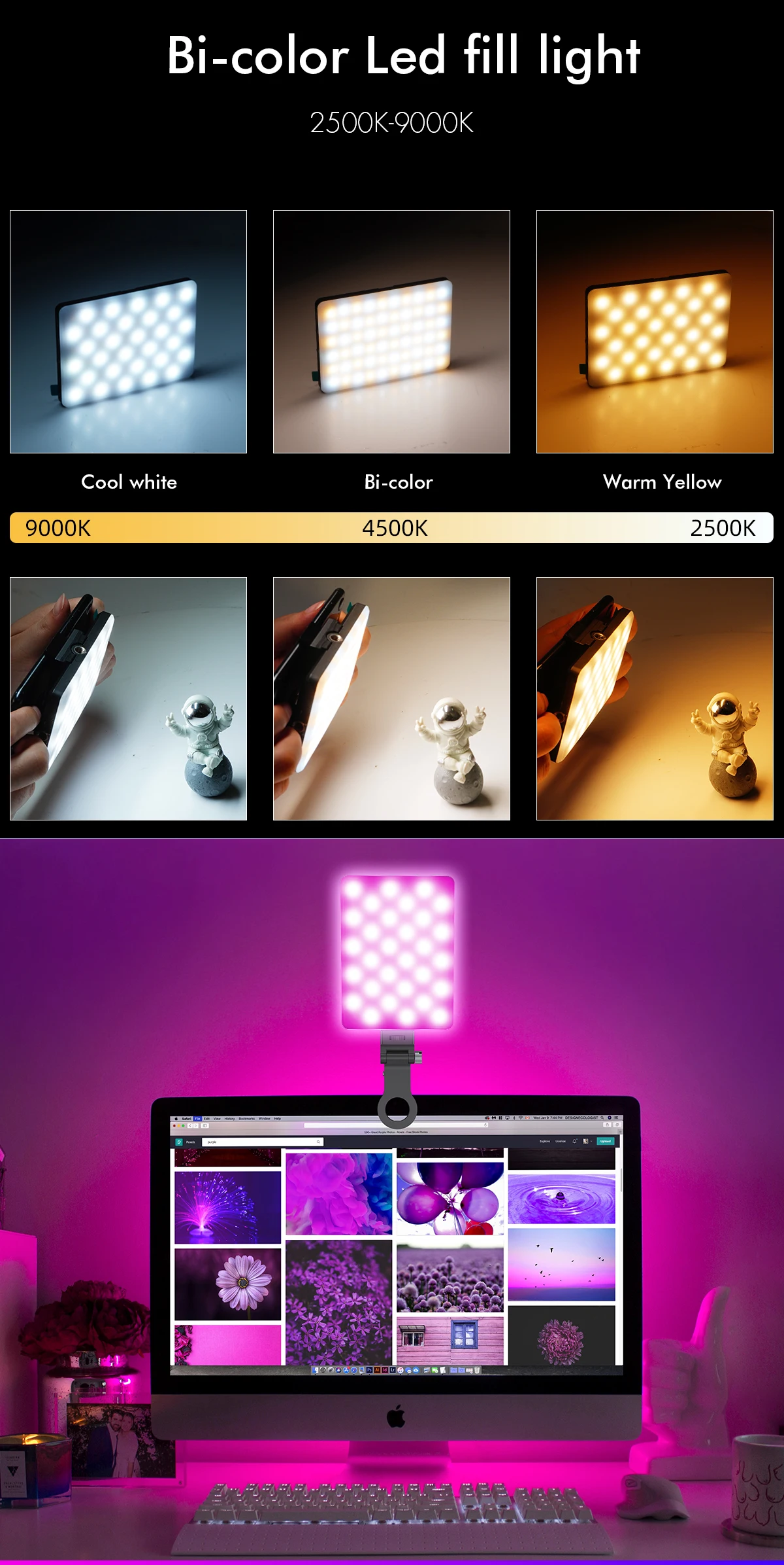 Factory Supply Portable Mini Clip on Fill Light Mobile Phone Selfie ...