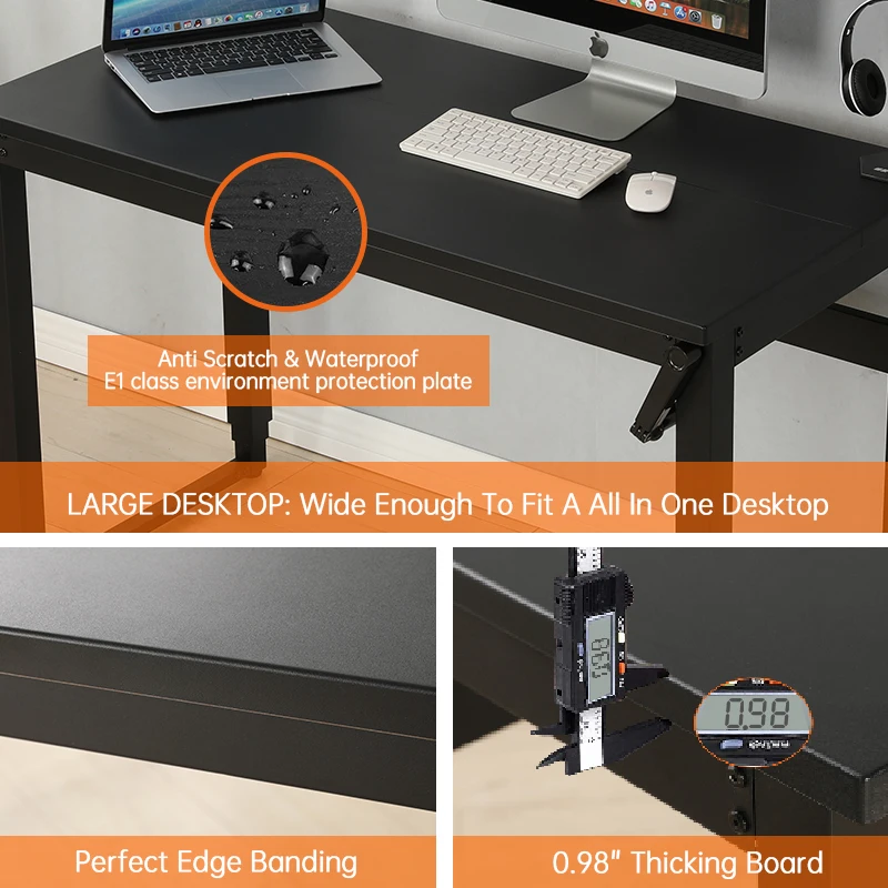 Ada Modern Adjustable Height Gaming Desk - Sit to Stand Manual Crank ...