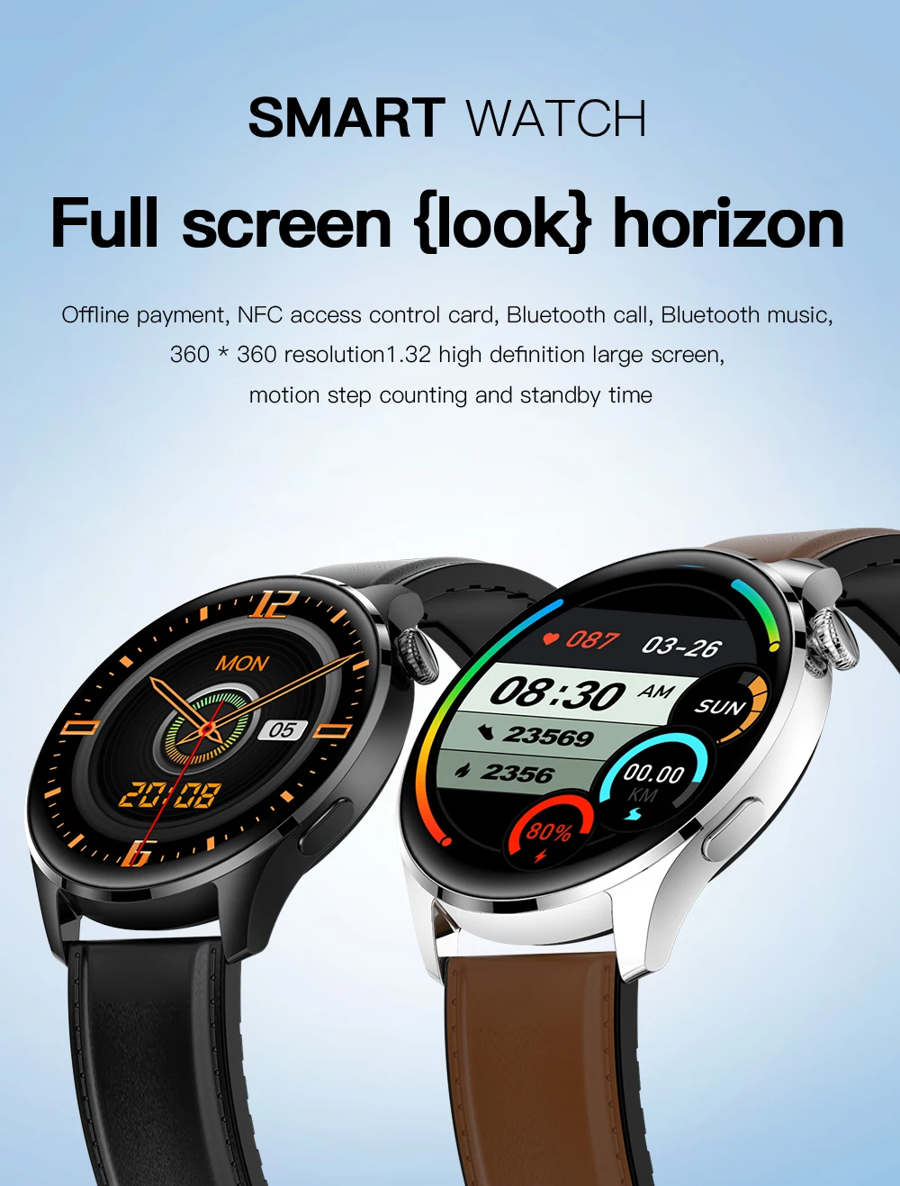 Surfive Smart Watch Round Screen For Android Ios Phones Smartwatch ...