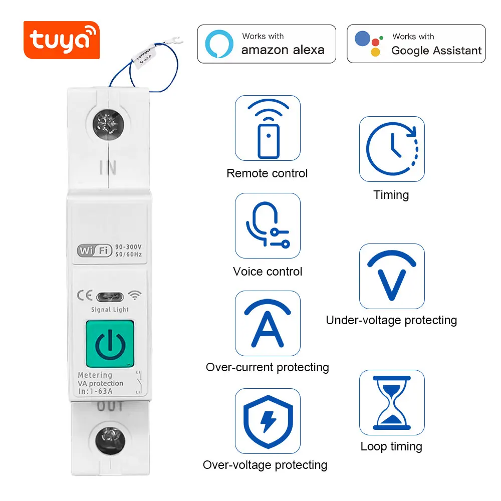 Factory Advanced 63A Smart MCB Integrated Tuya WiFi Overcurrent ...
