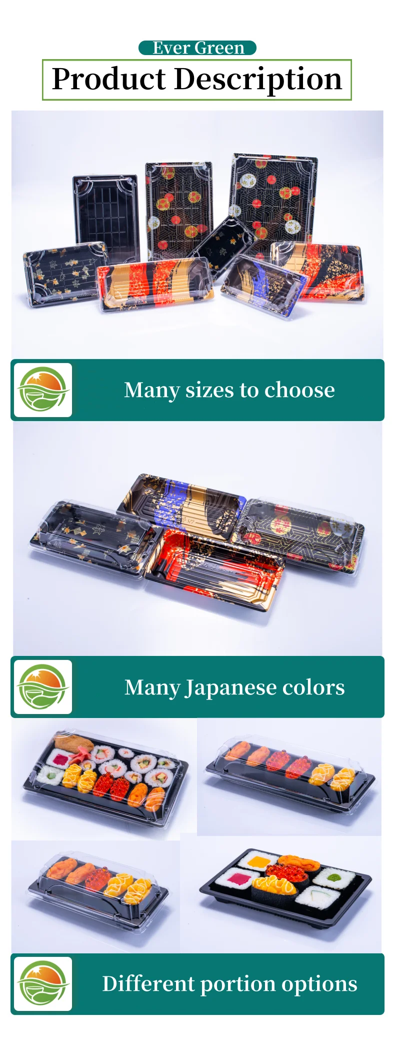 Sashimi Sushi Takeout PET/PS Plastic Box Disposable Recyclable ...