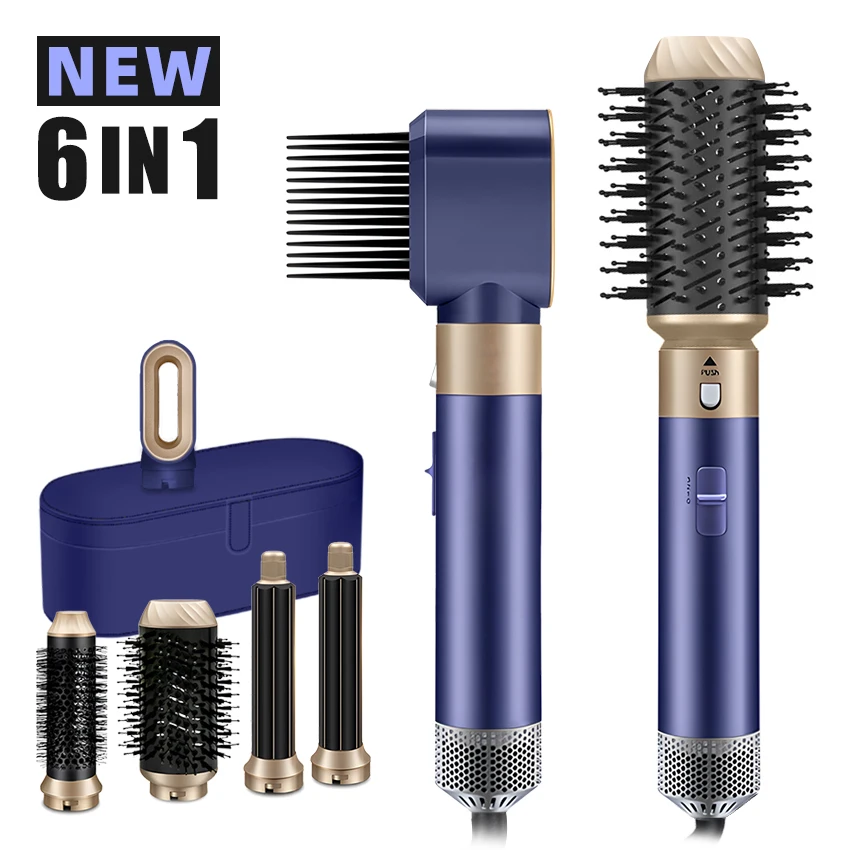6 in 1 Hair Air Styler with Auto Curling Wands Multi-use Hair Blow ...